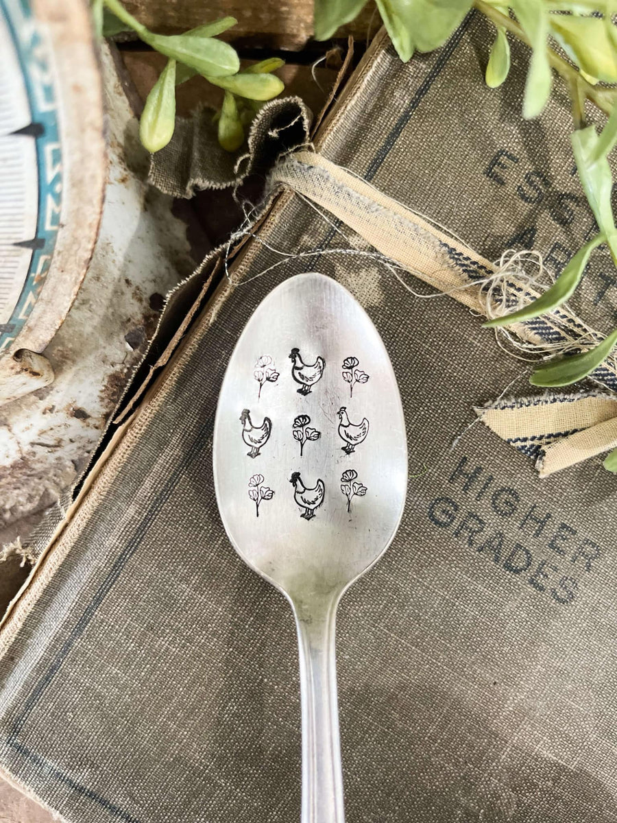 Chickens And Flowers Vintage Spoon – The Sassy Barn